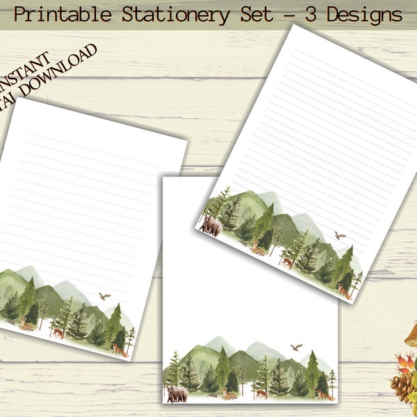 Bear Writing Paper - Etsy