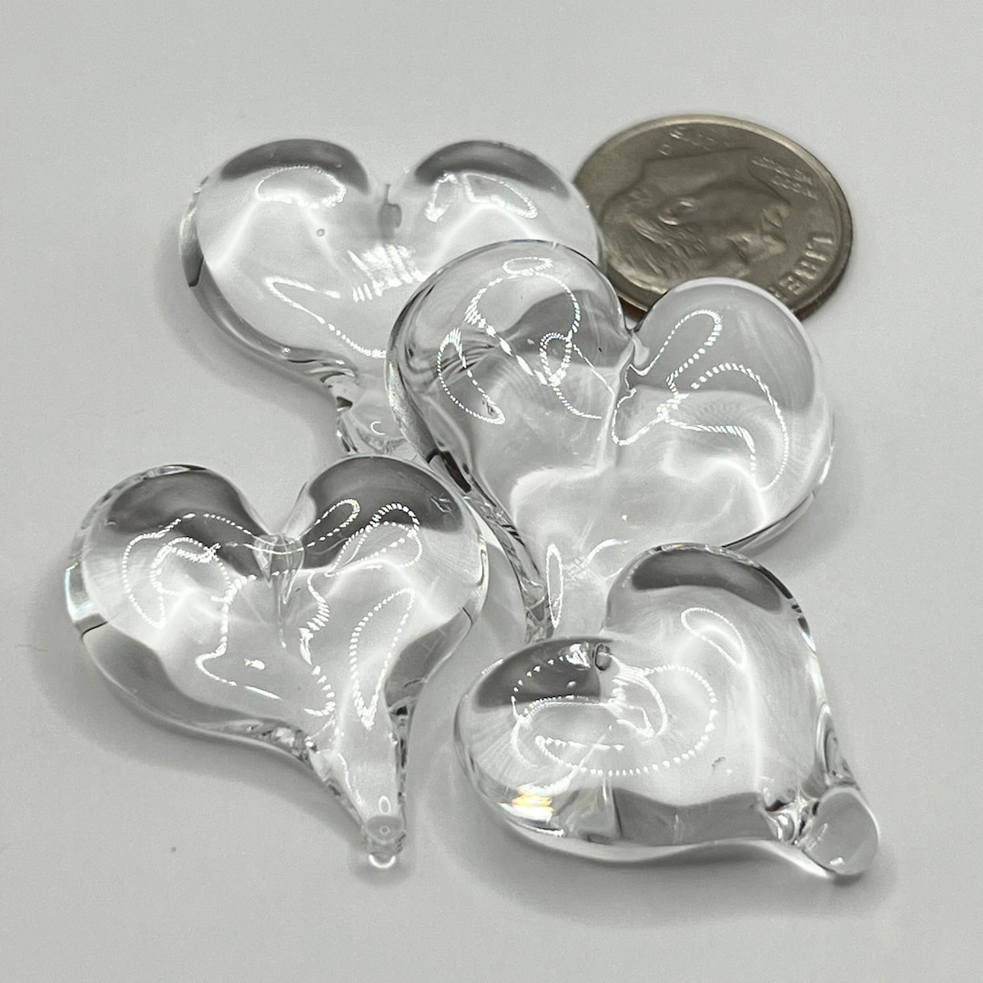 Clear Glass Hearts - Etsy