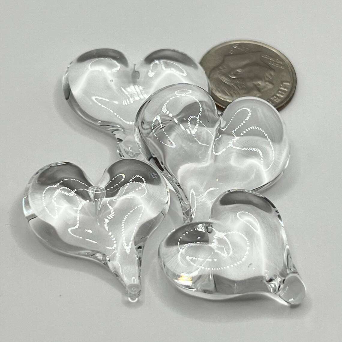Clear Glass Hearts - Etsy