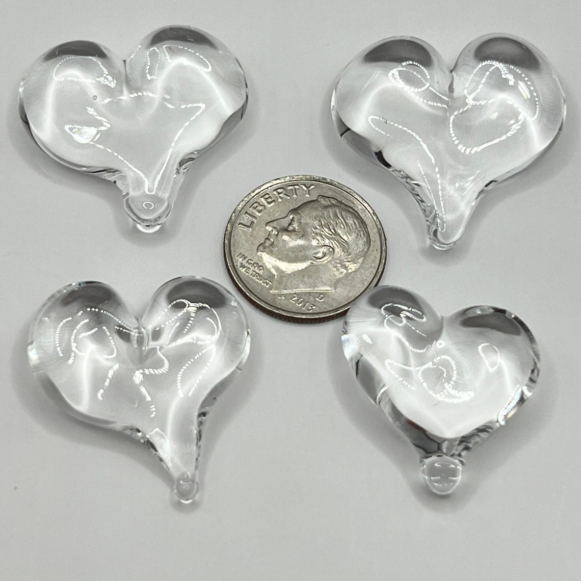 Clear Glass Hearts - Etsy