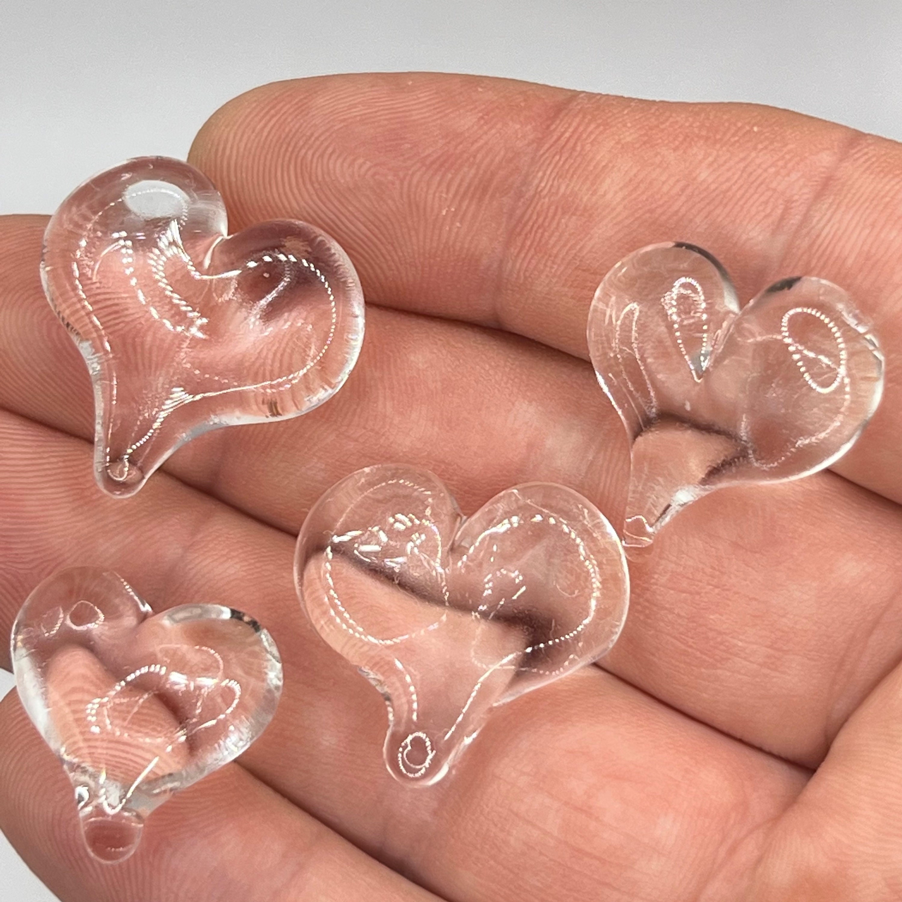Clear Glass Hearts - Etsy