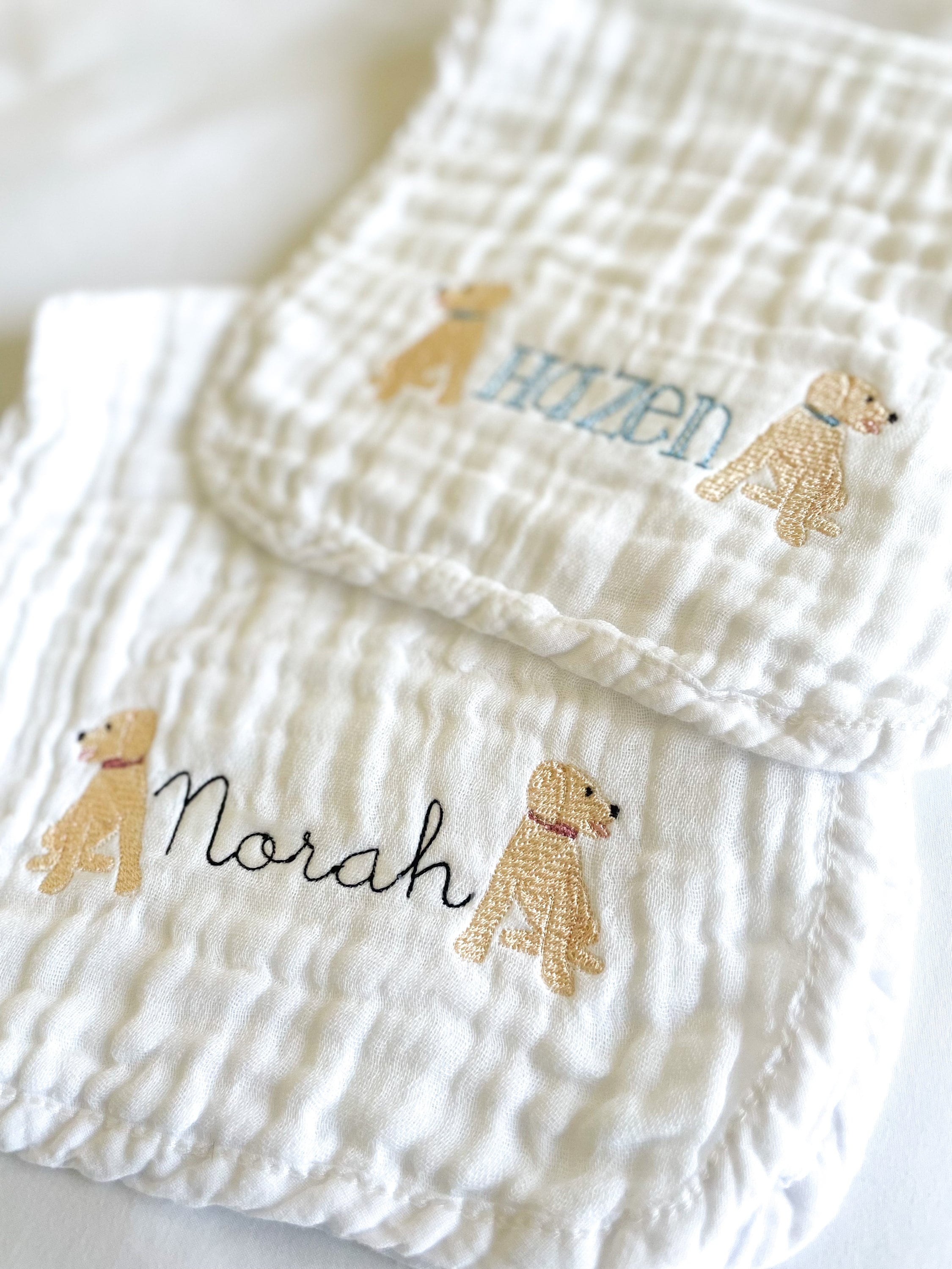 Dog Lover Baby Gift | Custom Embroidered Muslin Burp Rag | Personalized ...