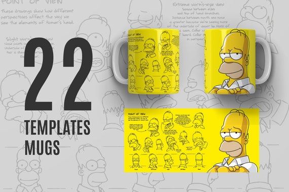 22 Mug Design BUNDLE The Simpsons Template Sublimation Crea - Etsy España