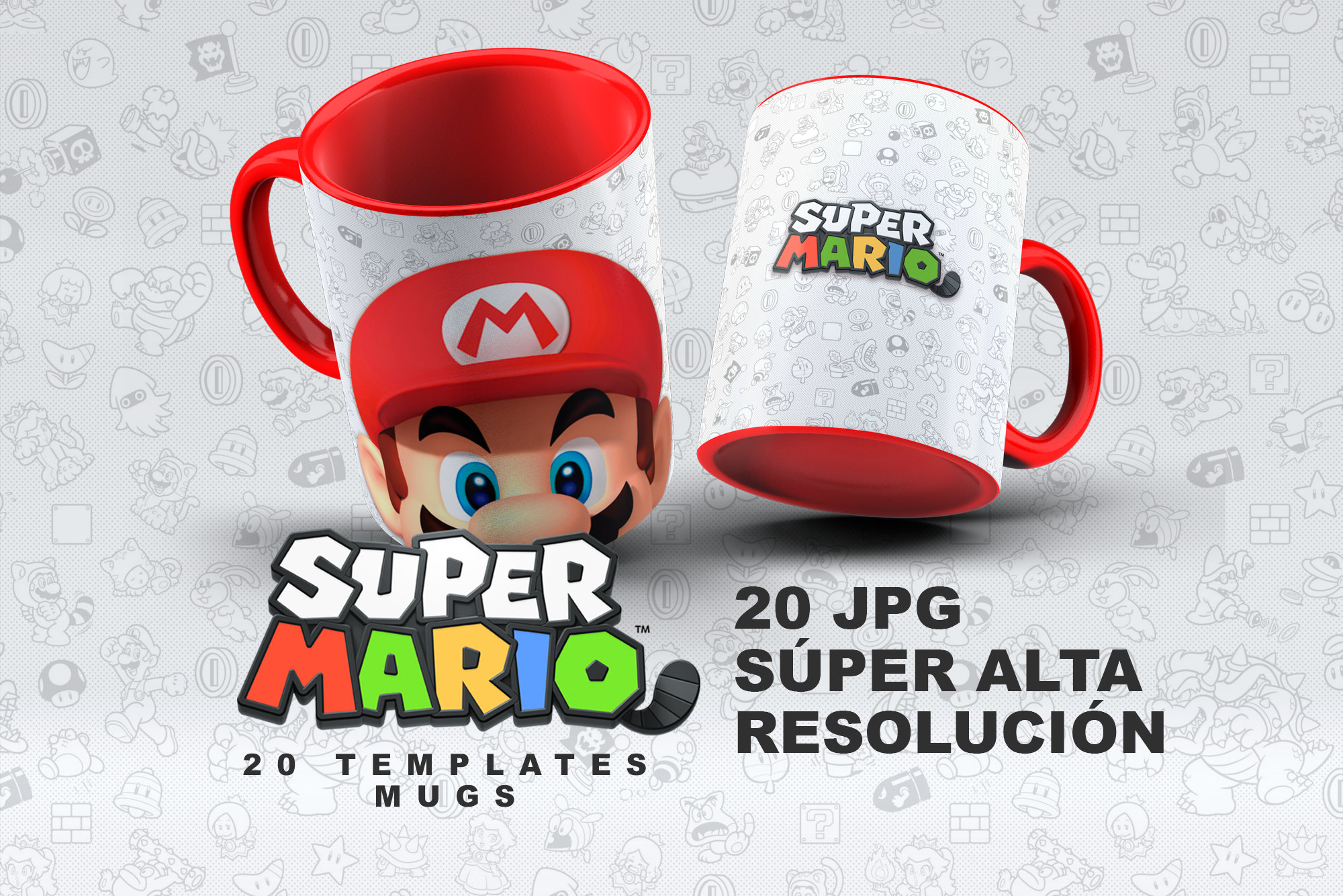 20 Mug Design BUNDLE Mario MOVIE Template Sublimation - Create Your ...