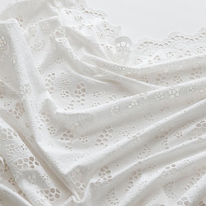 Flower Cotton Fabric,white Fabric,embroidered Fabric,hollow Fabric ...