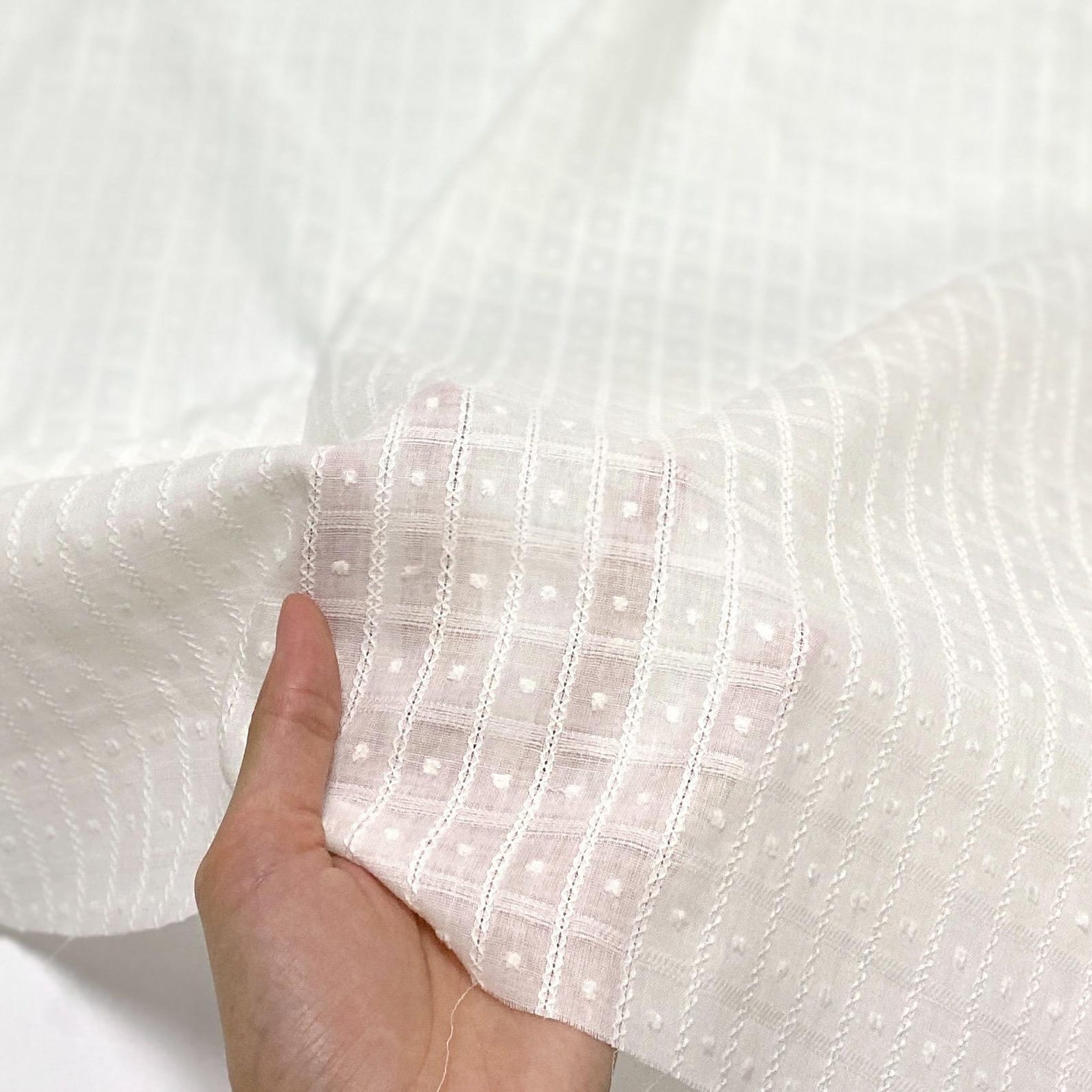 White Embroidered Cotton Fabric,white Fabric,summer Dress Fabric,dobby ...