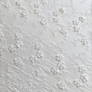 Flower Cotton Fabric,embroidered Fabric,white Fabric,dress Fabric ...