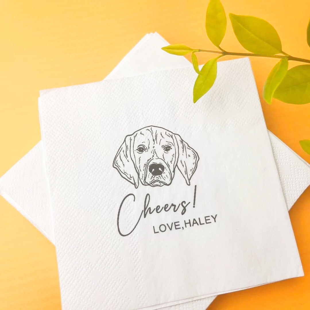 Personalized Pet Napkins for Wedding, Custom Dog Party Napkins, Unique ...