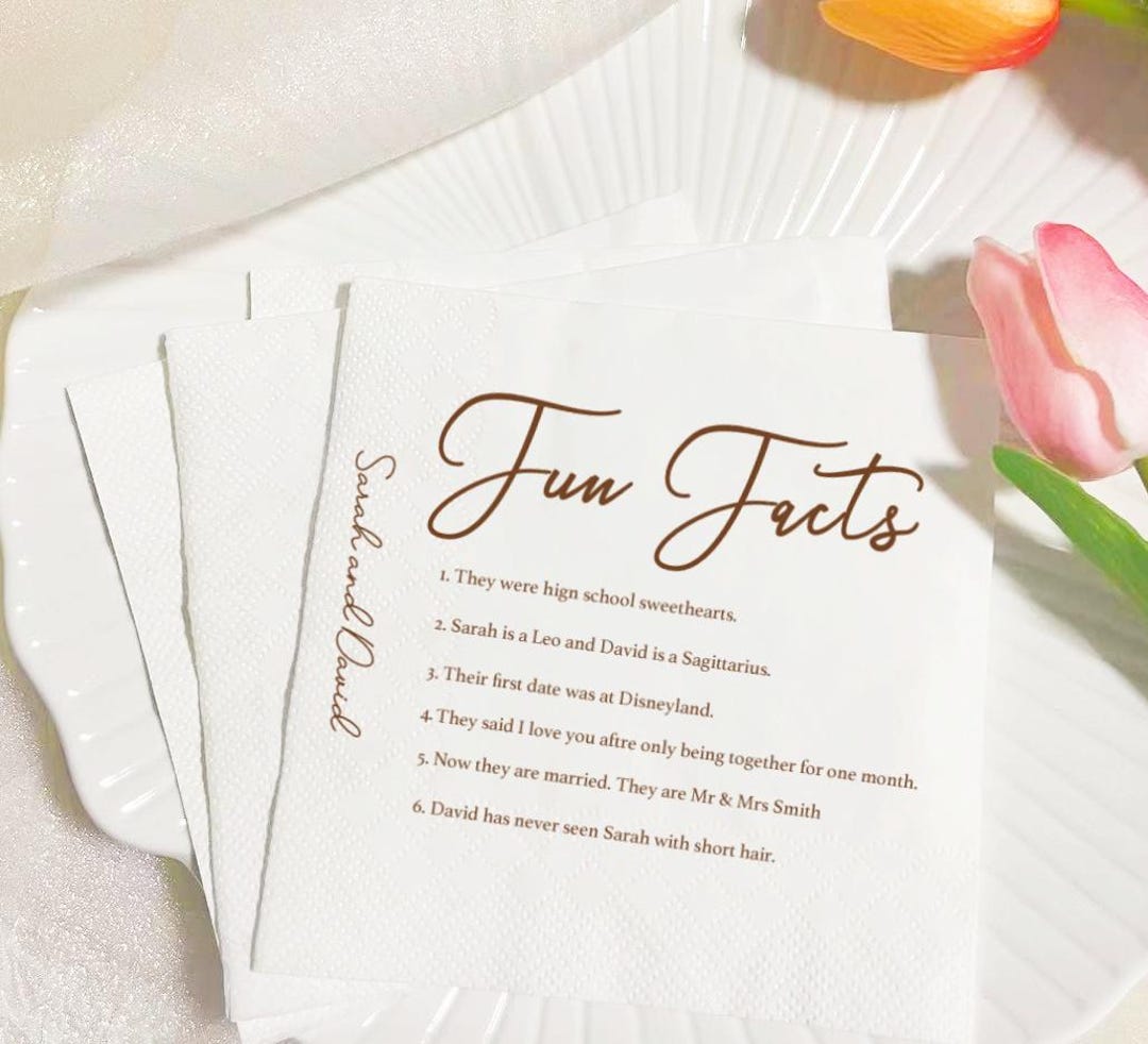 Fun Fact Custom Wedding Napkins, and Personalized Engagement or ...