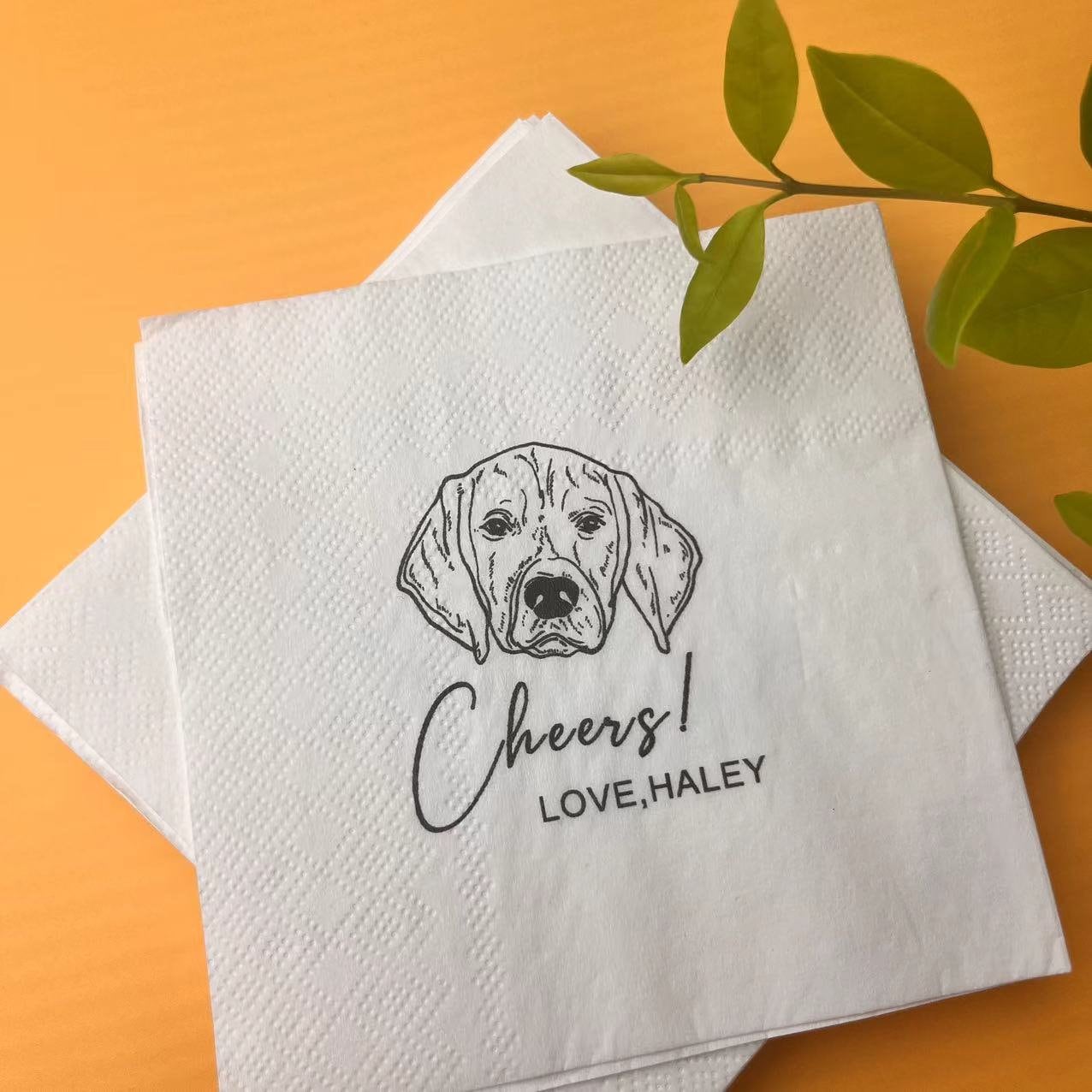 Personalized Pet Napkins for Wedding, Custom Dog Party Napkins, Unique ...