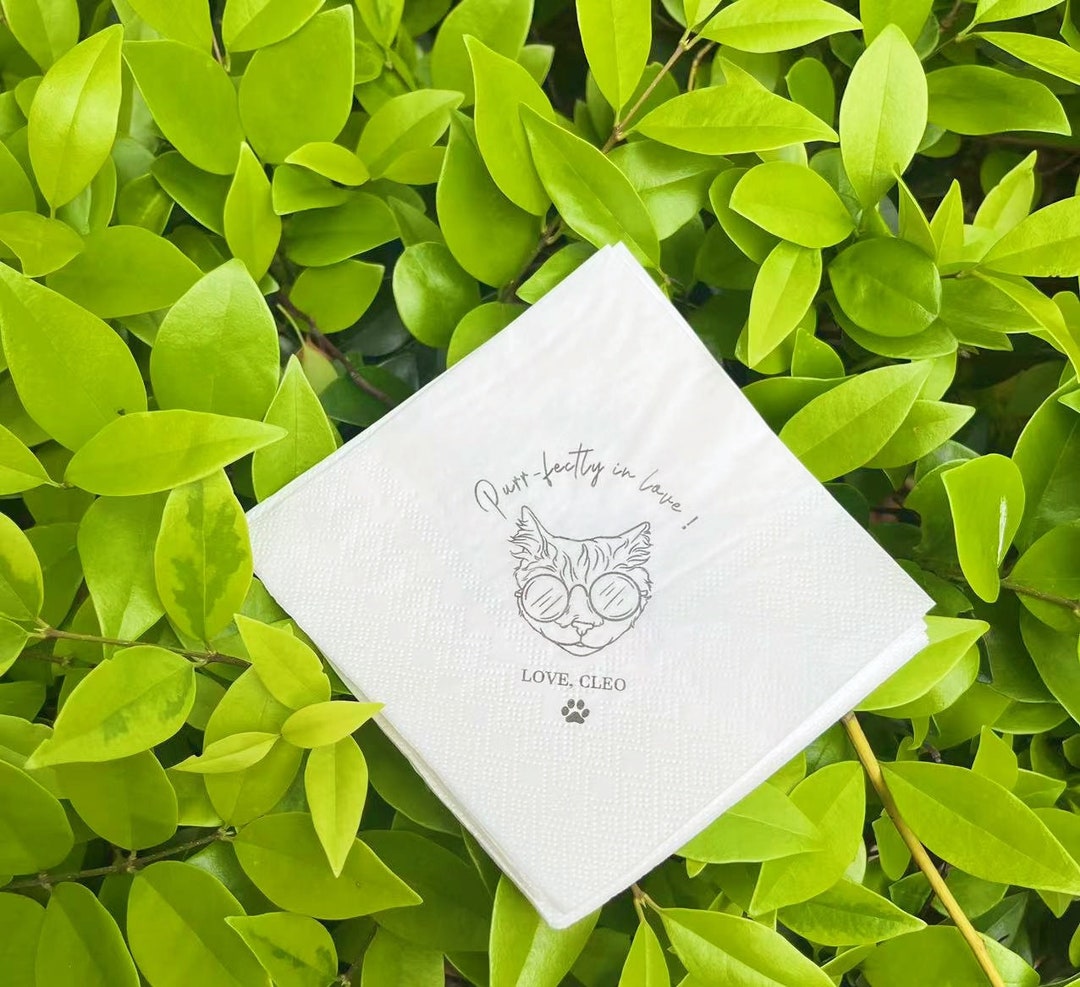 Personalized Pet Wedding Napkins, Cat Napkins, Pet Wedding Napkins ...