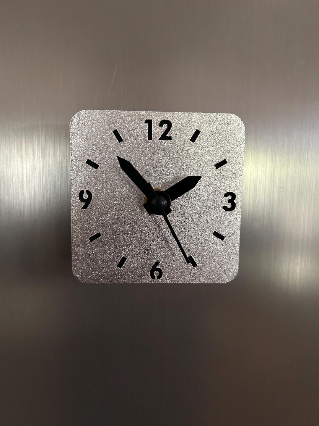 Mini Magnetic Fridge Clock / Desk Clock 9cm X 9cm Size Silent Movement ...