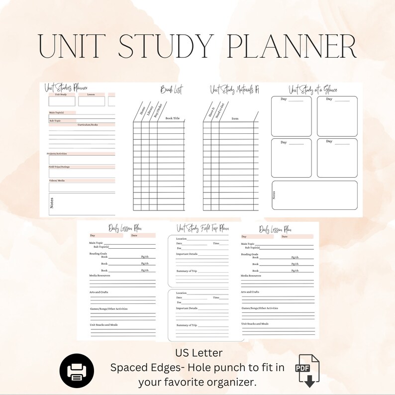 18 Month Dated Homeschooling Planner/unit Studies Planner/lesson Plans ...