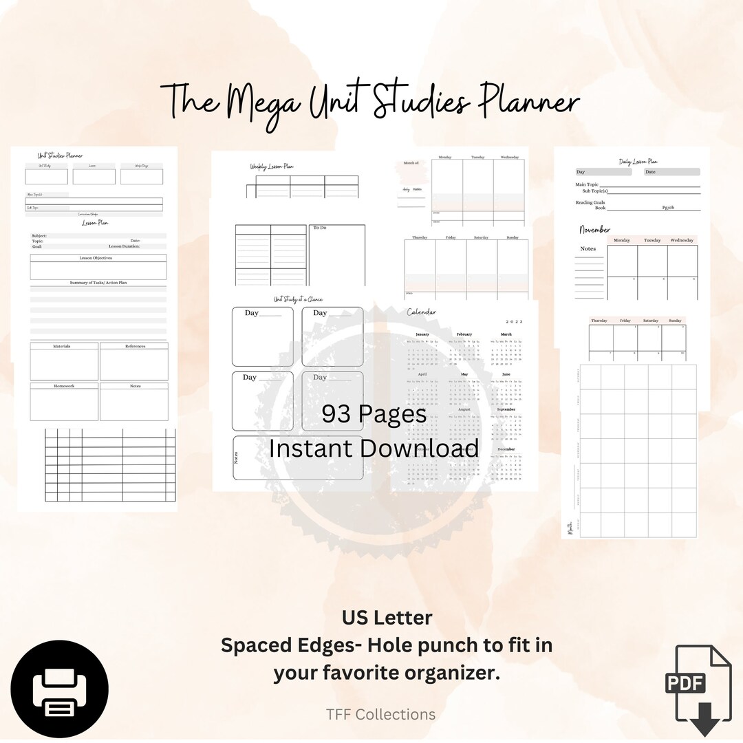 Unit Study Planner// Lesson Planner//homeschooling Planner//teacher ...