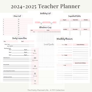 Teacher Planner, Printable Download With 12 Months of Dated Calendars ...