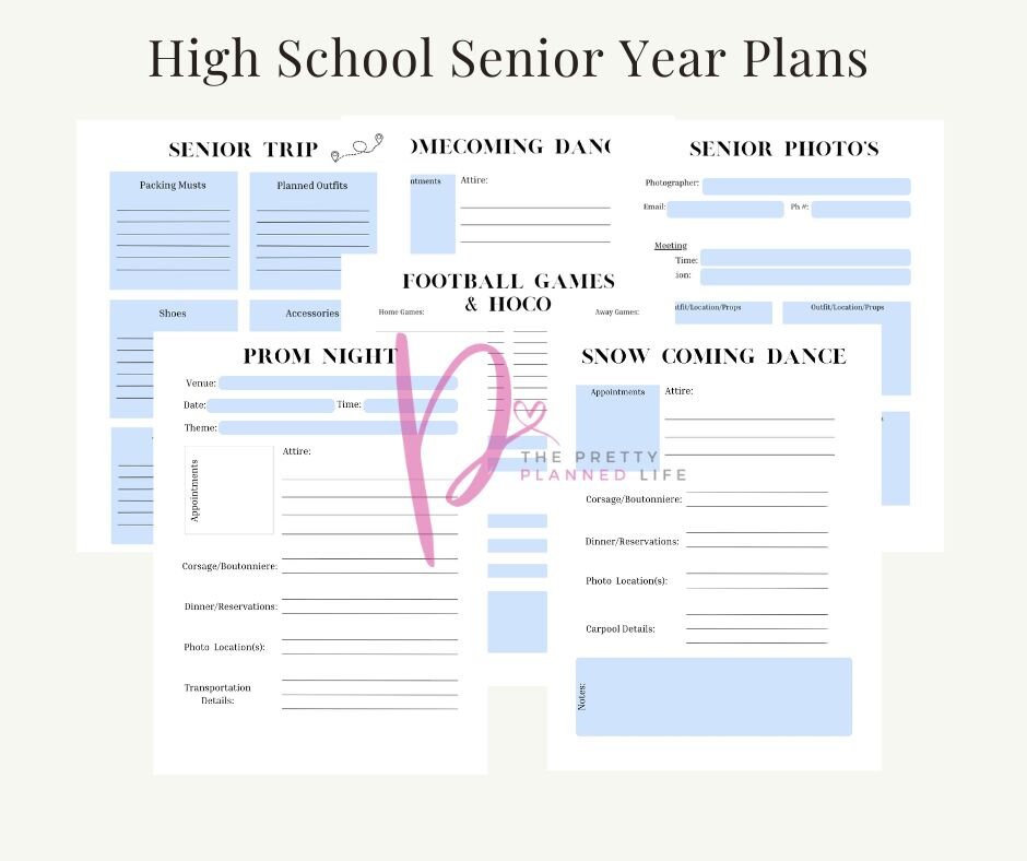 2025-2026 School Year High School Senior Year Planner, High School ...