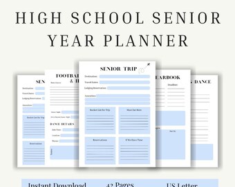High School Senior Year Planner, Highschool Senior Year Tracker and ...