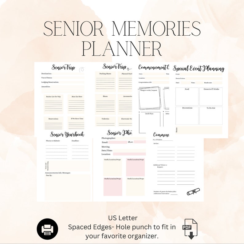 High School Senior Year Planner, Highschool Senior Year Tracker and ...