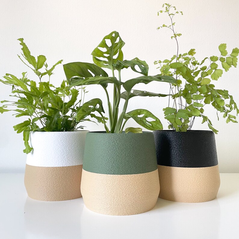 Planter / Minimalist Flower Pot / Mesh Drainage and Tray / 4 - Etsy