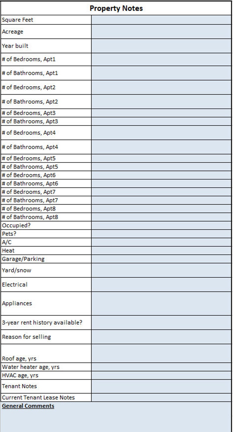 Real Estate Property Analyzer Spreadsheet - Etsy