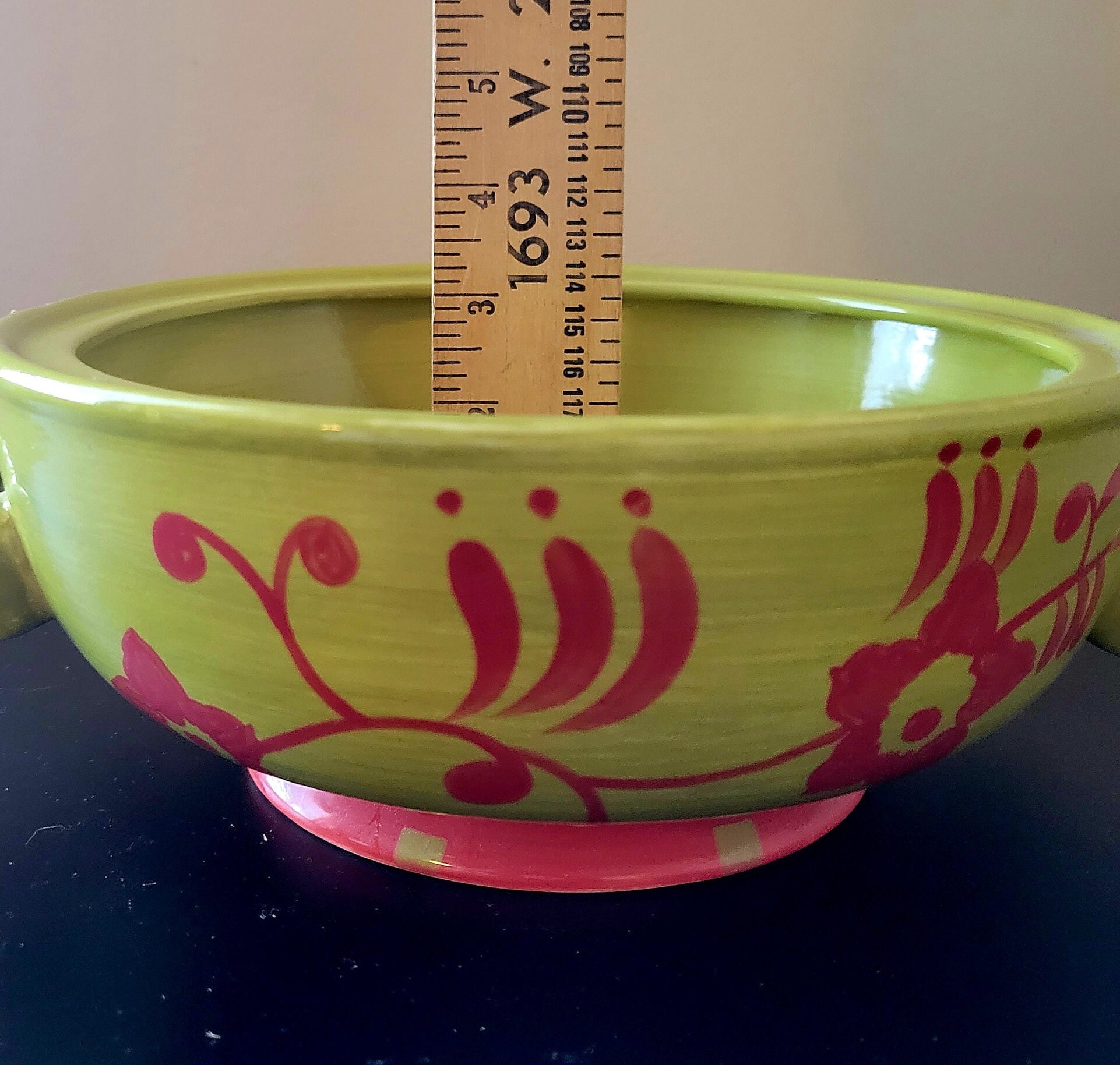 Foreside Ceramic Hand Painted Casserole/serving Dish With Handles and ...