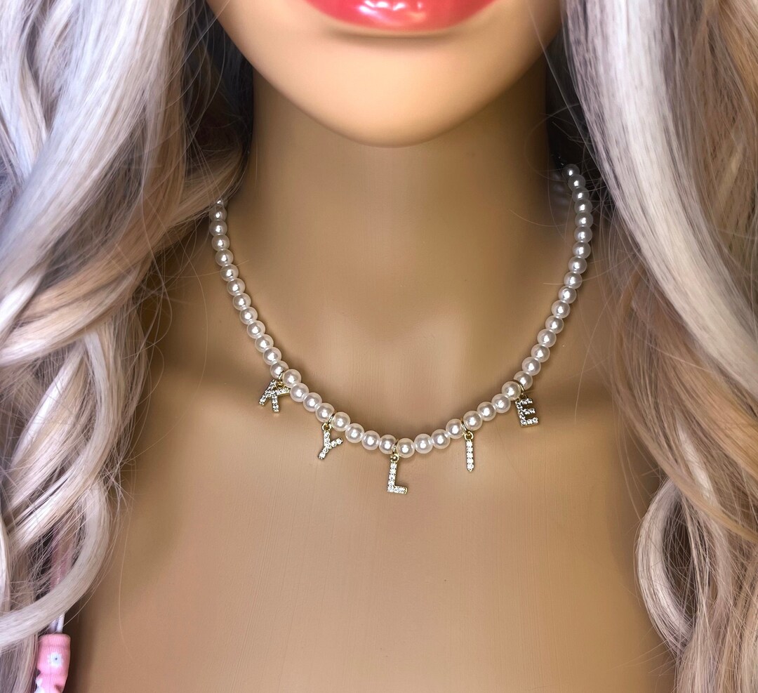 Personalized Pearl Name Necklaces Custom Pearl Necklace Initial Pearl ...