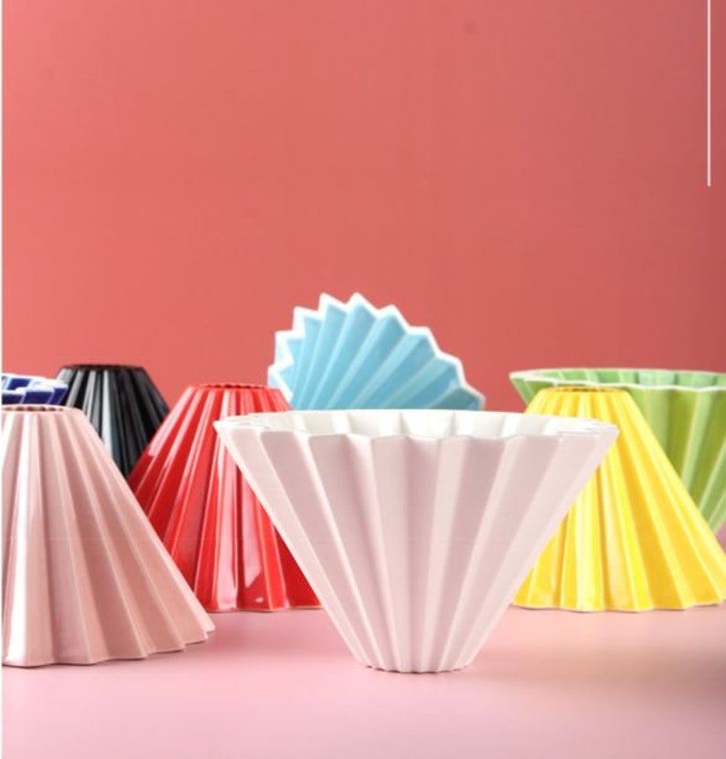 Ceramic Pour Over Cone Dripper Origami Reusable Coffee Filter - Etsy Canada