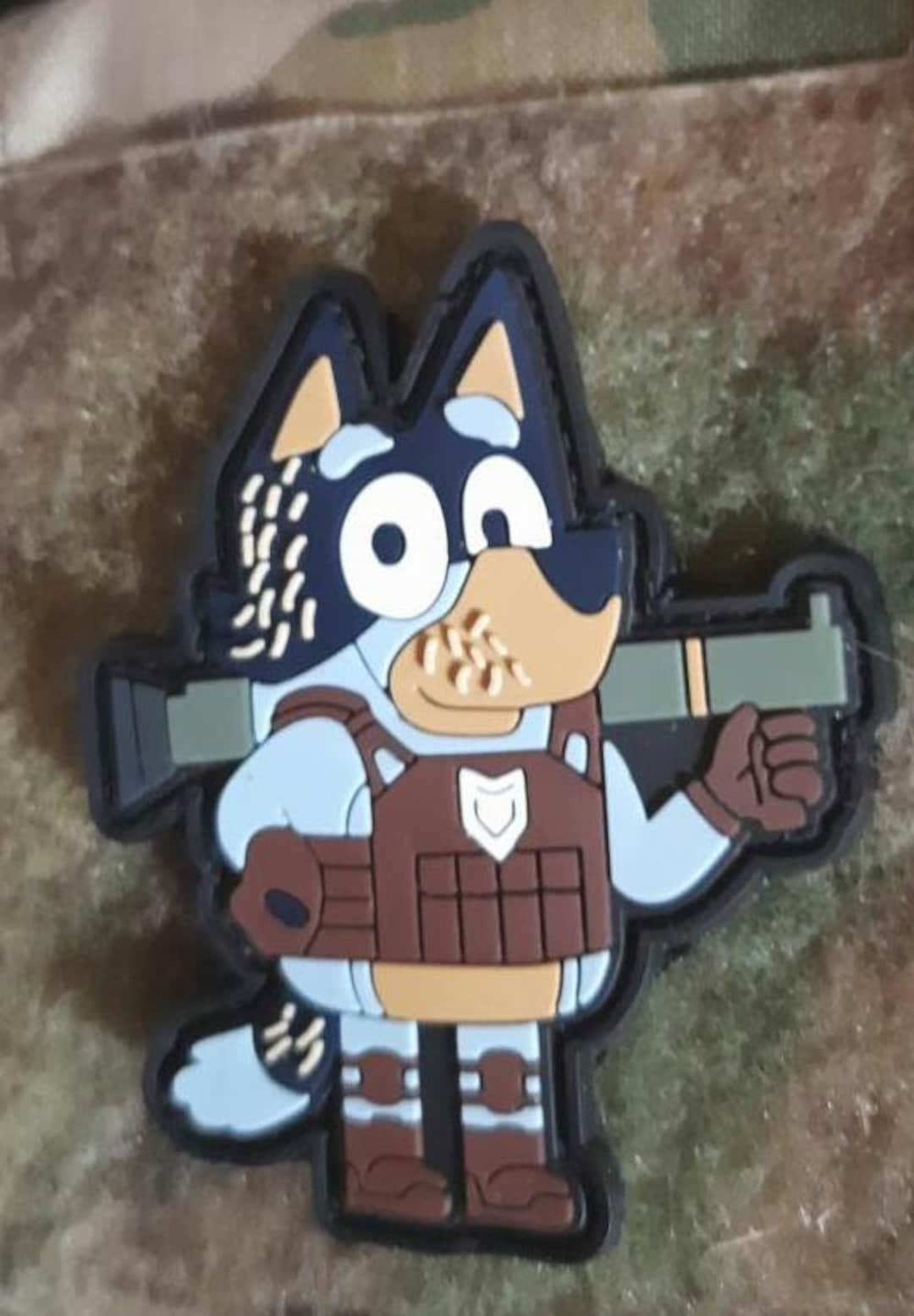 ORIGINAL PVC Bluey Moral Tactical Patch Hook/loop Love Gift Art Bandit ...