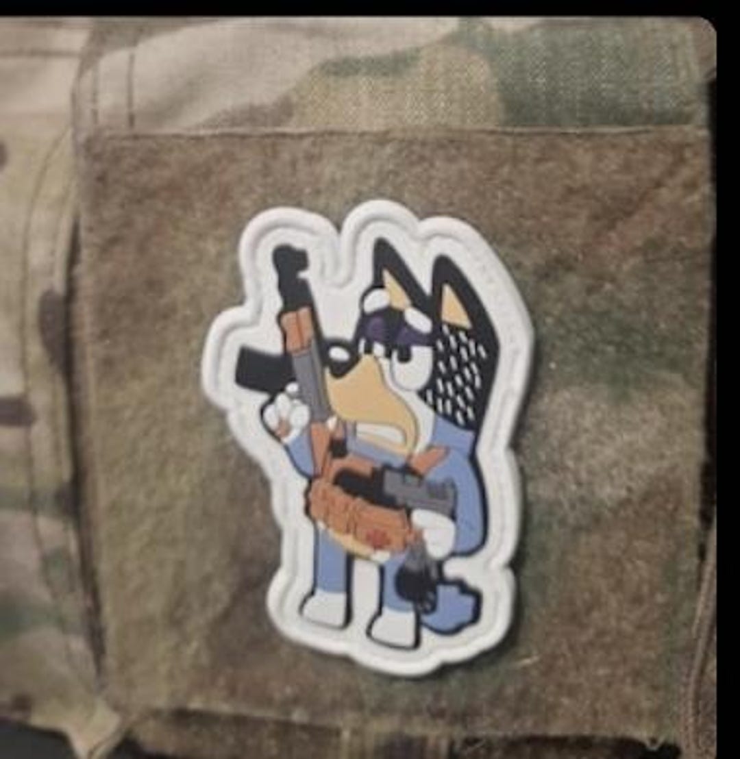 ORIGINAL PVC Moral Tactical Patch Hook/loop Love Gift Art Bandit Bluey ...