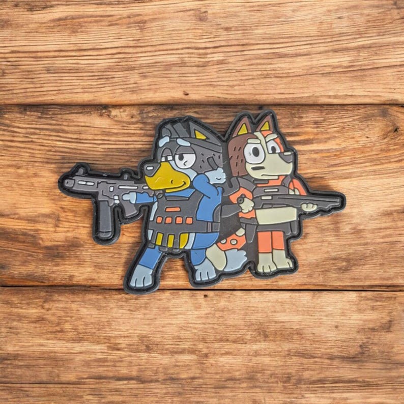 Bluey Not Bluey Morale Tactical Patch Hook/loop Gift Bandit Chili Bluey ...