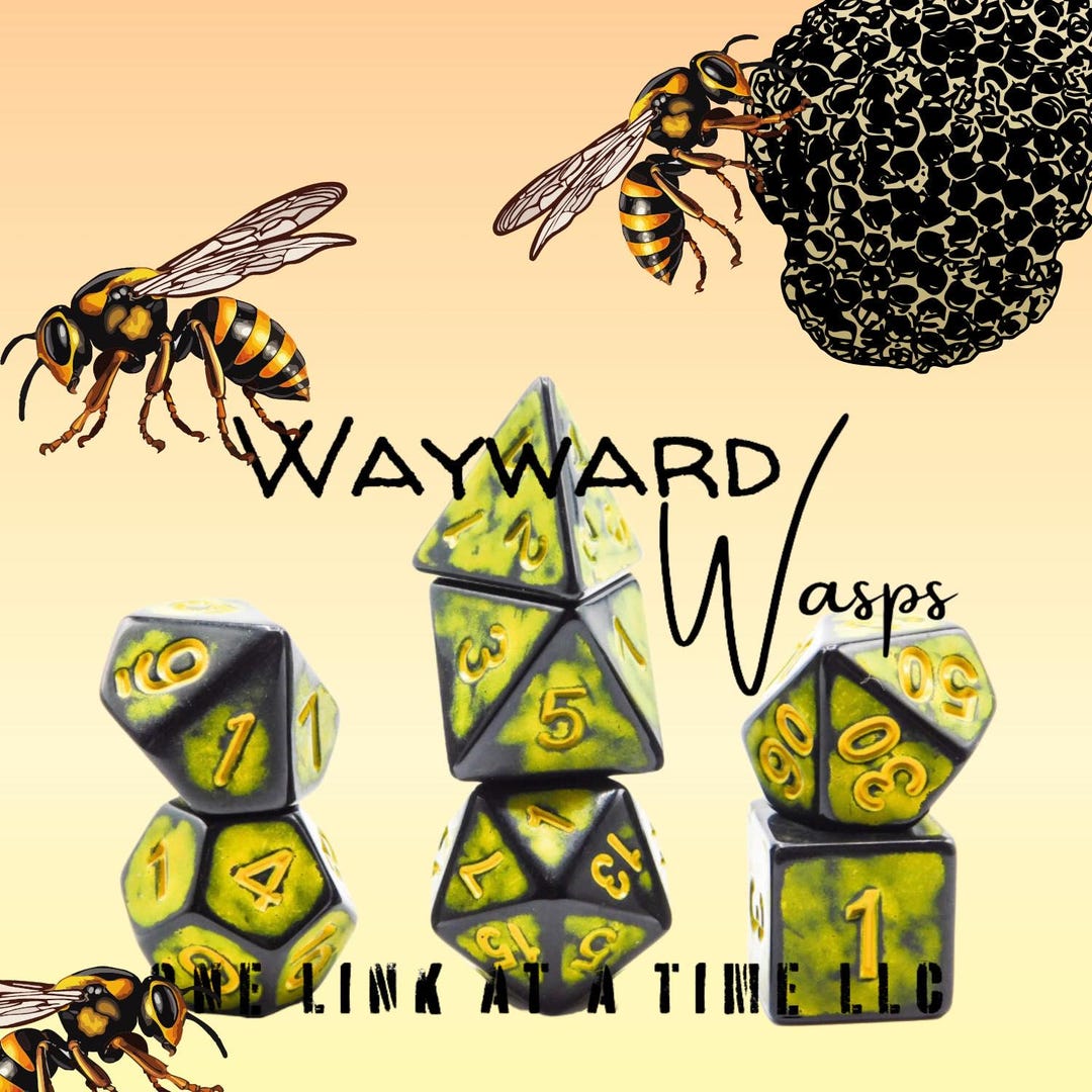 Acrylic Dice wayward Wasps 7pc Set Yellow Black - Etsy