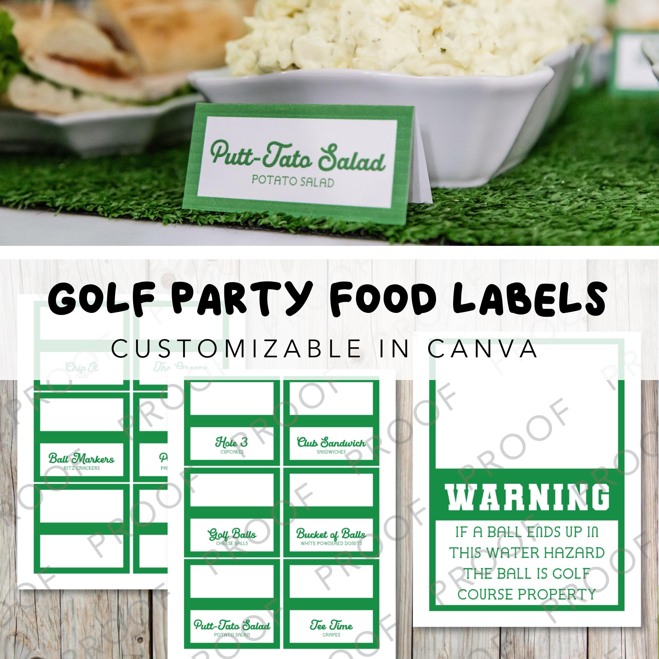 Golf Party Food Labels – Customizable Printable Food Tags – Perfect for ...