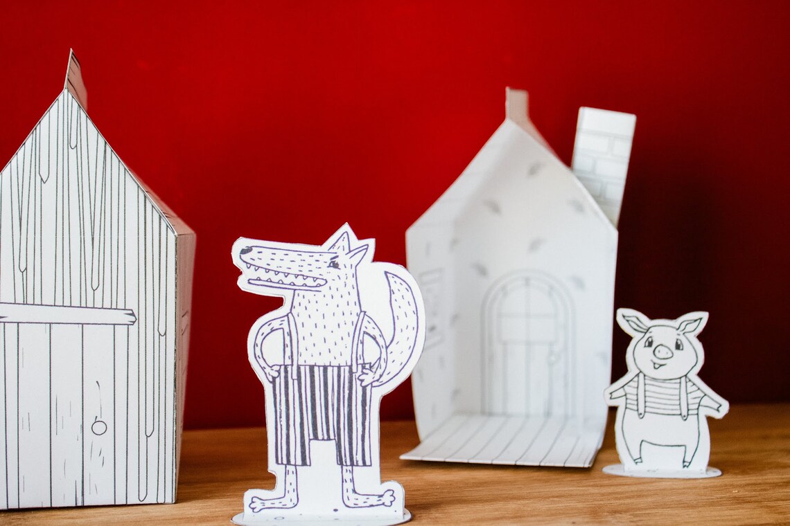 Printable 3 Little Pigs House Set | Instant Download | Storytelling ...