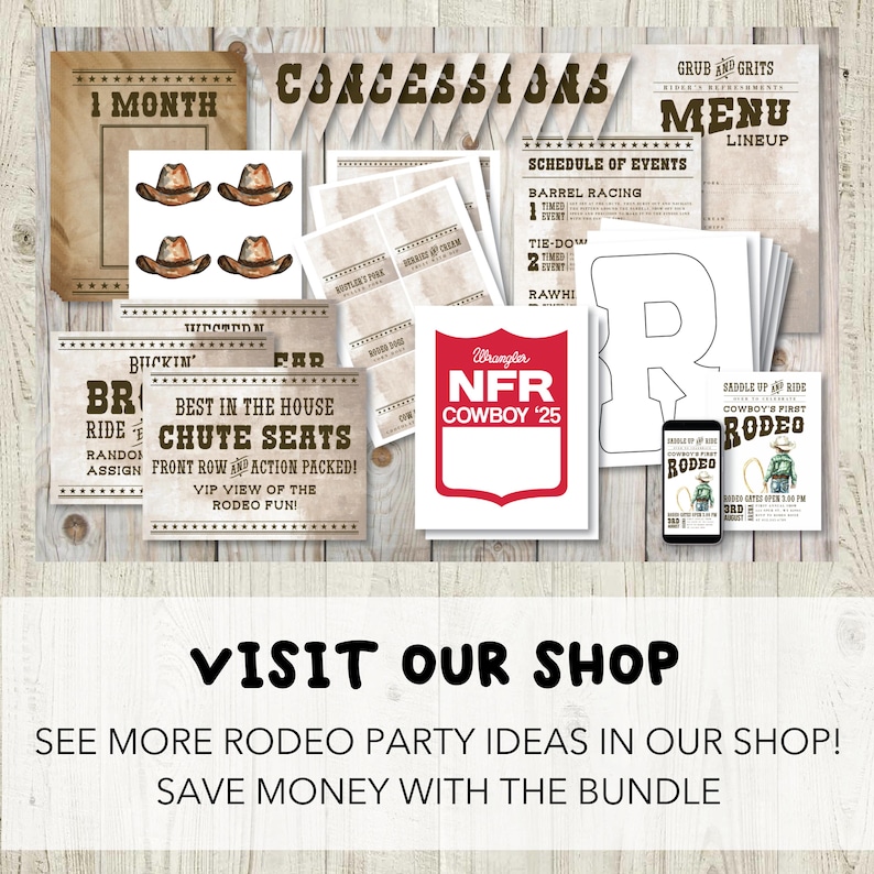 My First Rodeo Birthday Party Western-themed Food Labels, Menus ...