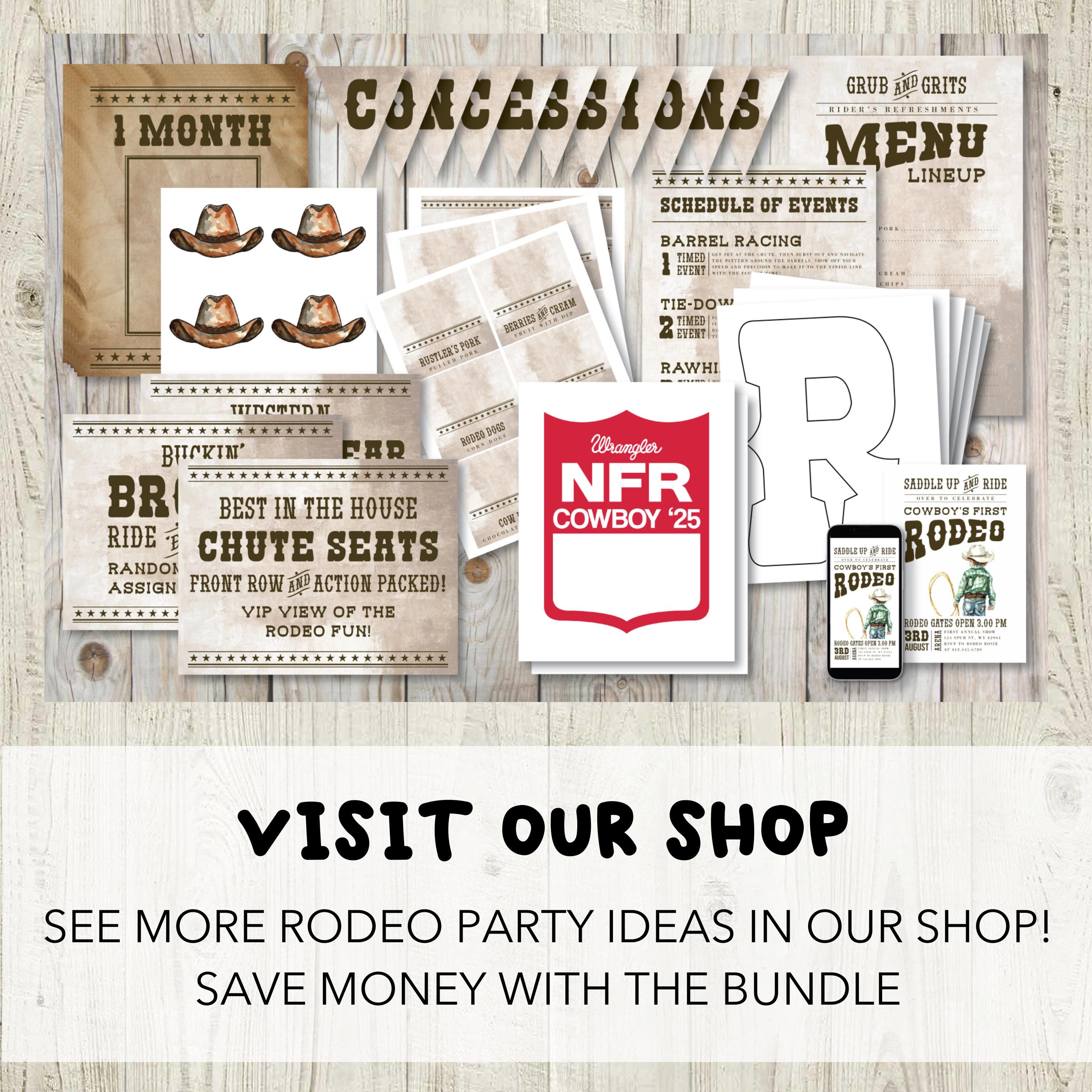 My First Rodeo Birthday Party Western-themed Food Labels, Menus ...