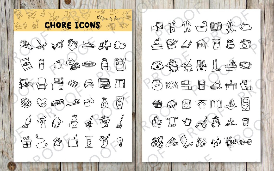 Chore Chart Icons- Job Chart Icons for Kids - Etsy