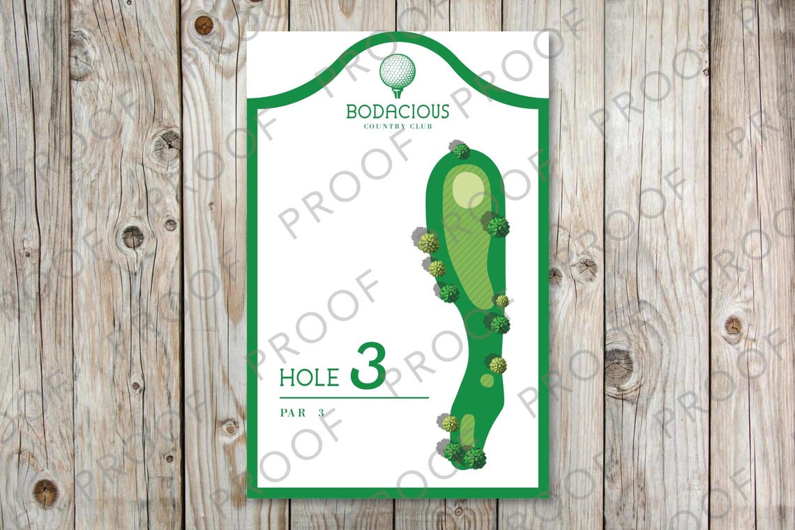 Golf Party Printable Signs – Yardage & Customizable Area Signs for ...