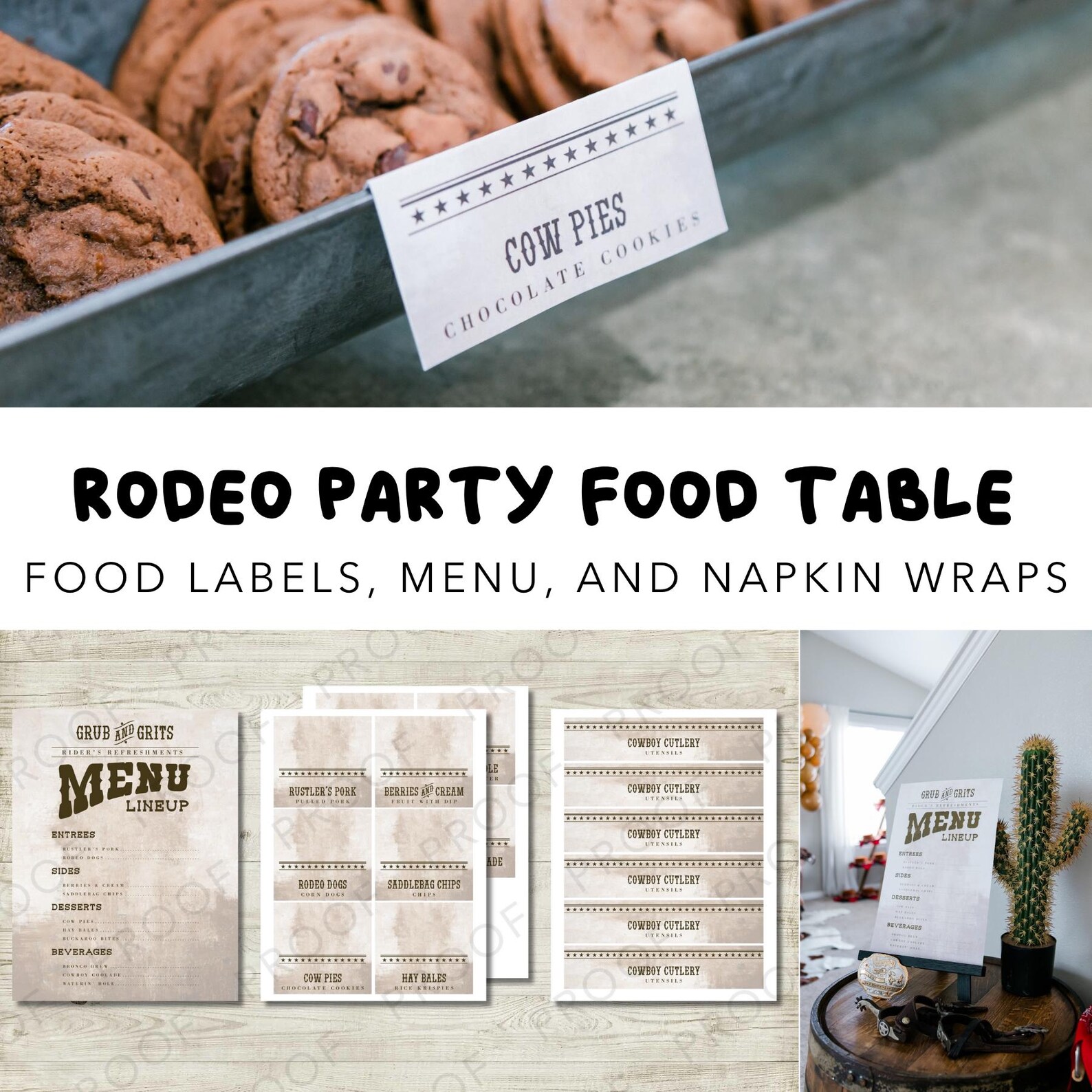 My First Rodeo Birthday Party Western-themed Food Labels, Menus ...