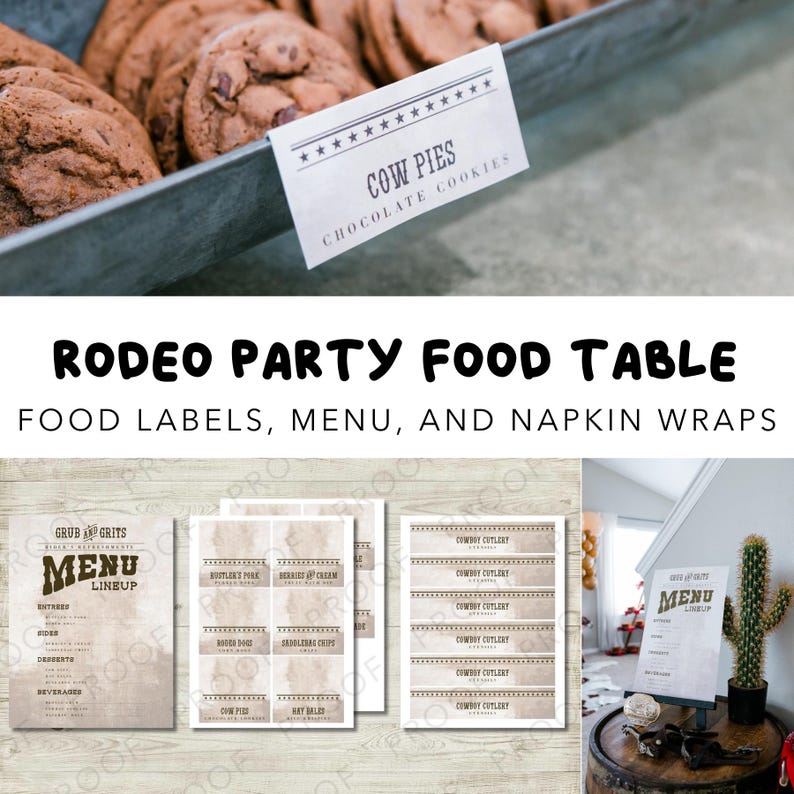 My First Rodeo Birthday Party Western-themed Food Labels, Menus ...