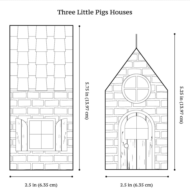 Printable 3 Little Pigs House Set | Instant Download | Storytelling ...