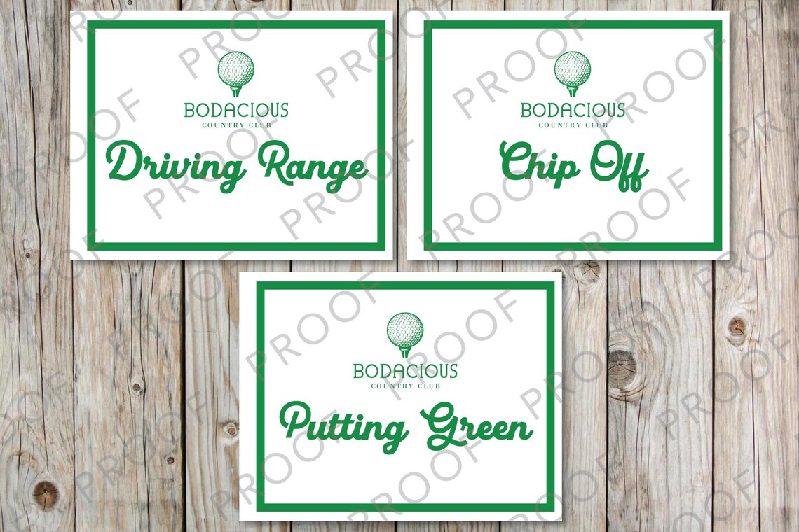 Golf Party Printable Signs – Yardage & Customizable Area Signs for ...
