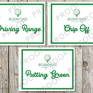 Complete Golf-themed Party Bundle – Editable Invitations, Food Labels ...