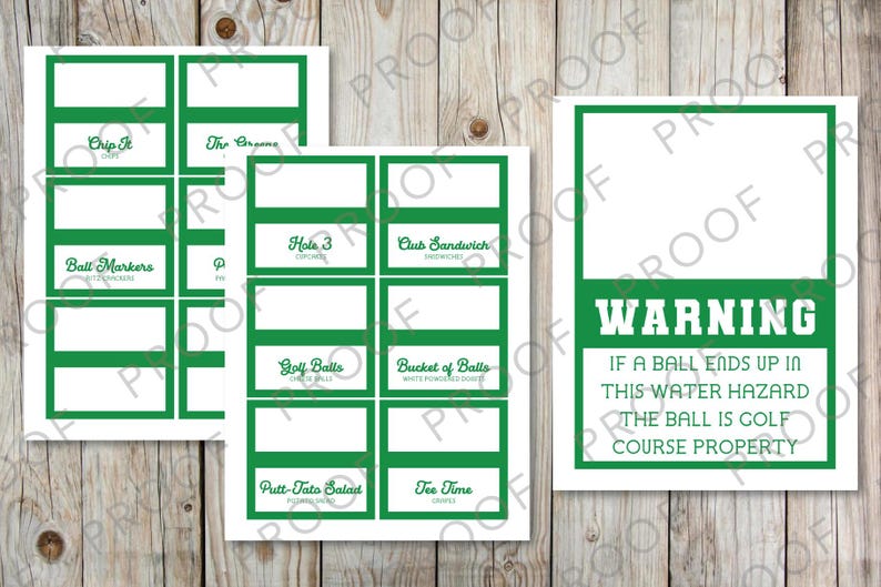 Golf Party Food Labels – Customizable Printable Food Tags – Perfect for ...