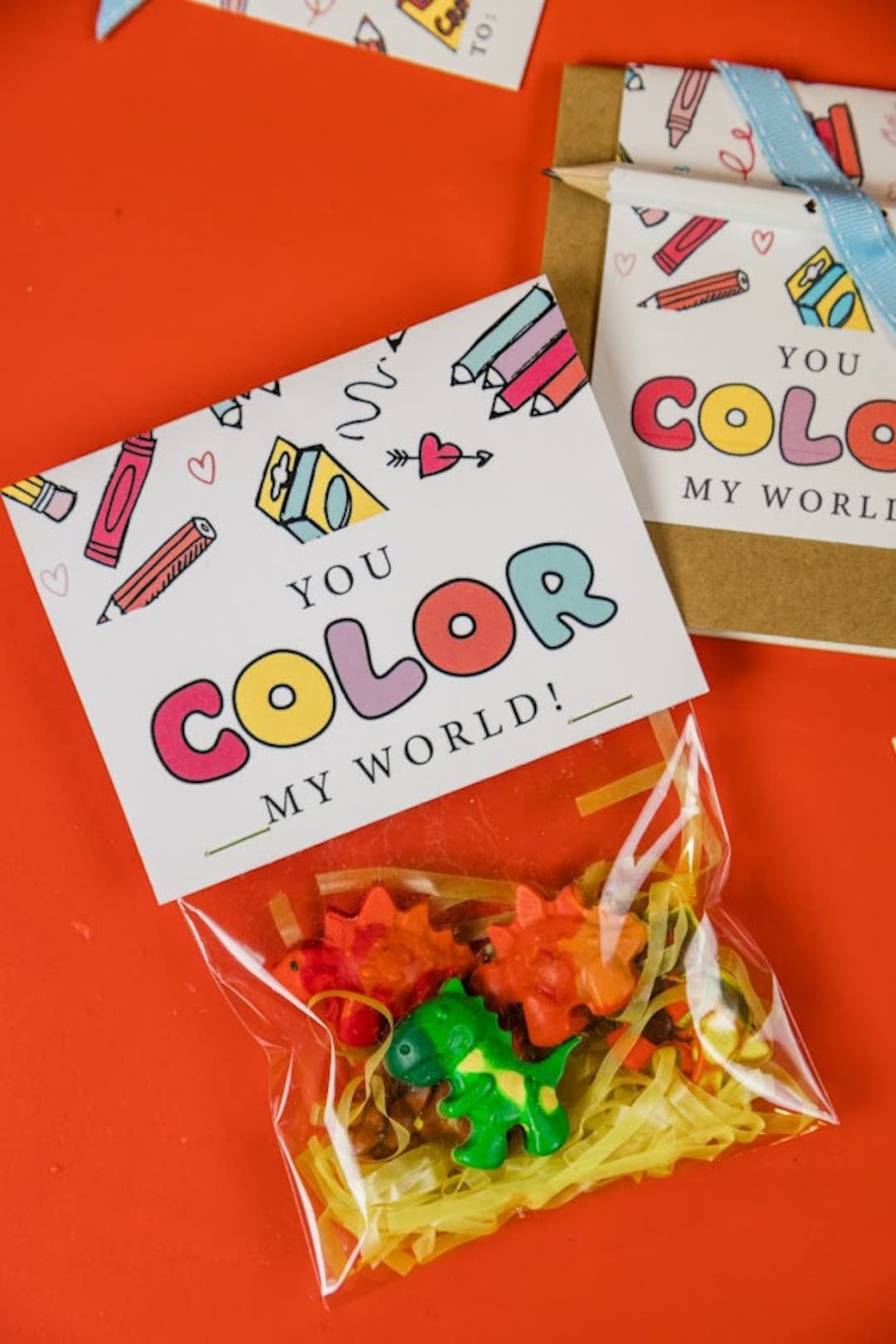 You COLOR My World Valentine's Day Card, Valentine's Day Tag, Valentine ...
