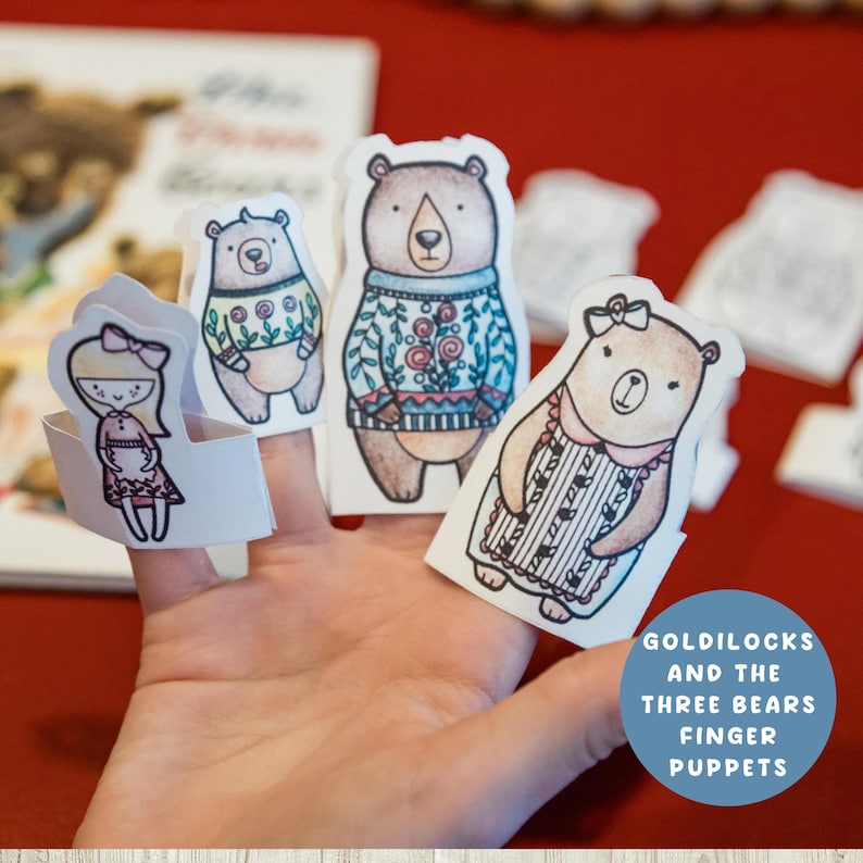Goldilocks and the Three Bears Finger Puppets - Printable PDF Set - for ...