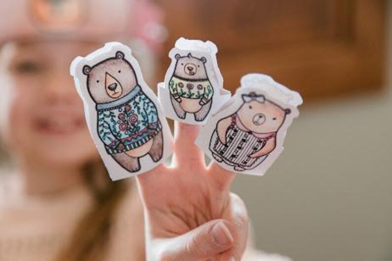 Goldilocks and the Three Bears Finger Puppets - Printable PDF Set - for ...