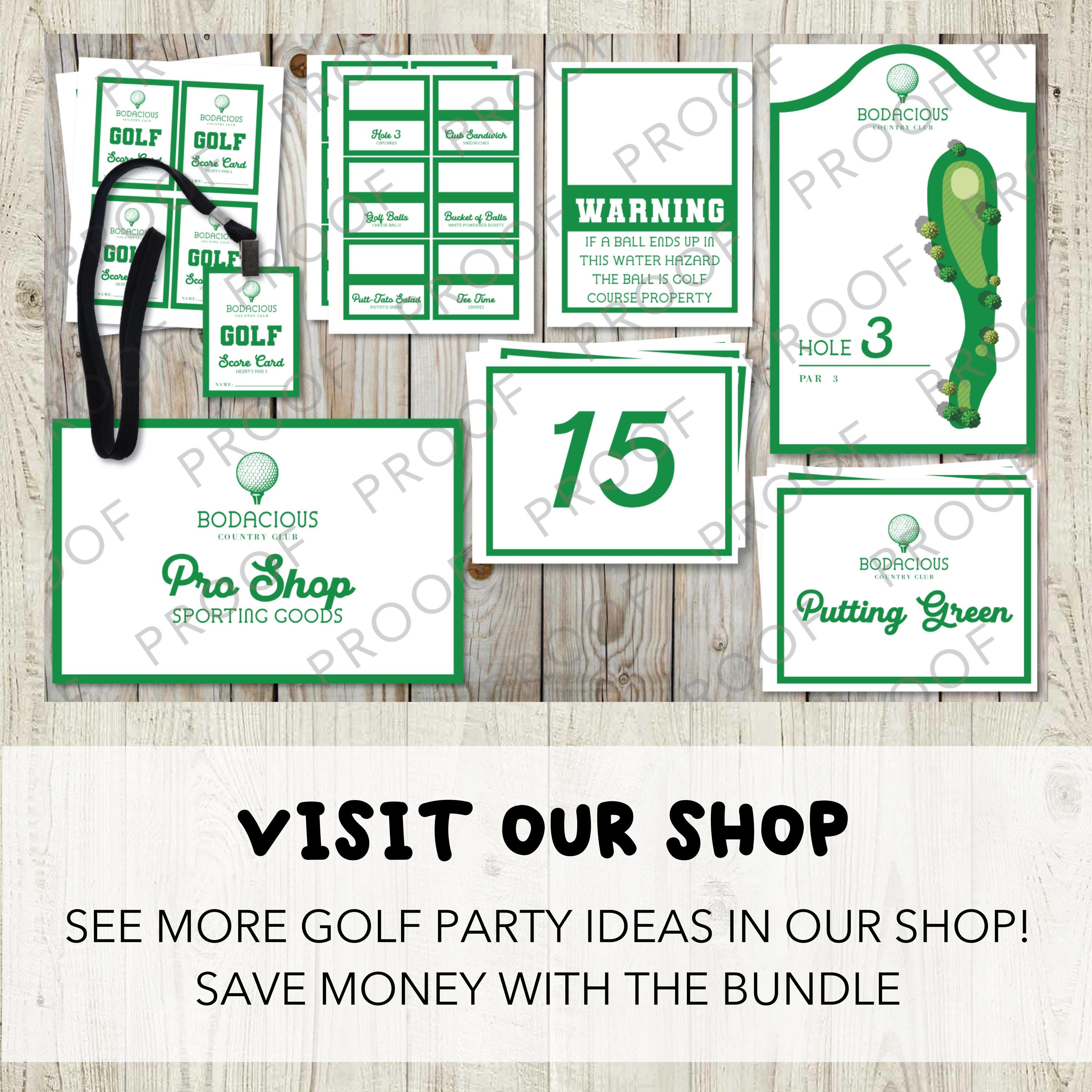 Golf Party Food Labels – Customizable Printable Food Tags – Perfect for ...