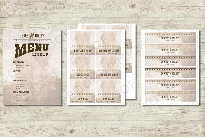My First Rodeo Birthday Party Western-themed Food Labels, Menus ...