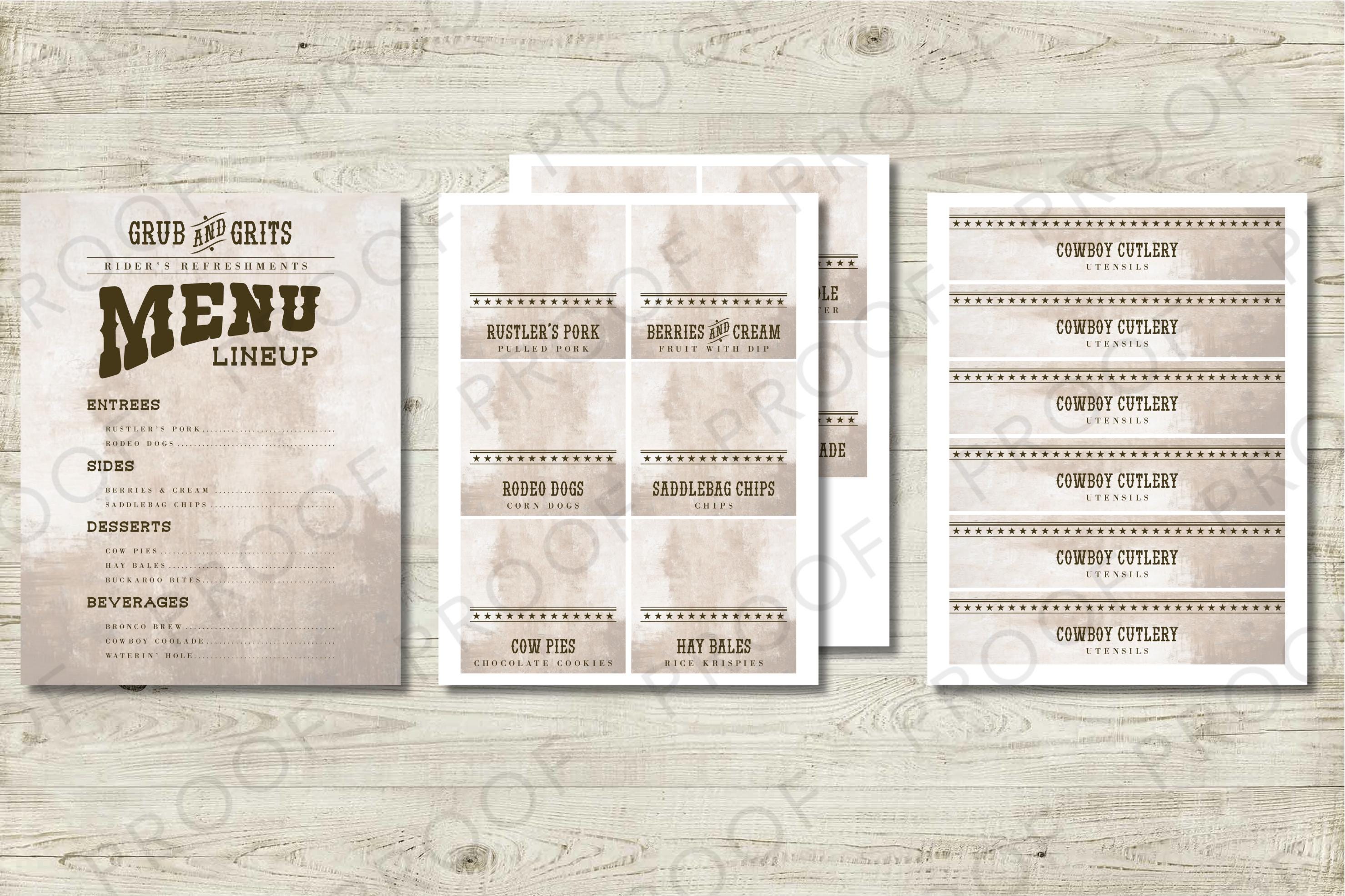 My First Rodeo Birthday Party Western-themed Food Labels, Menus ...