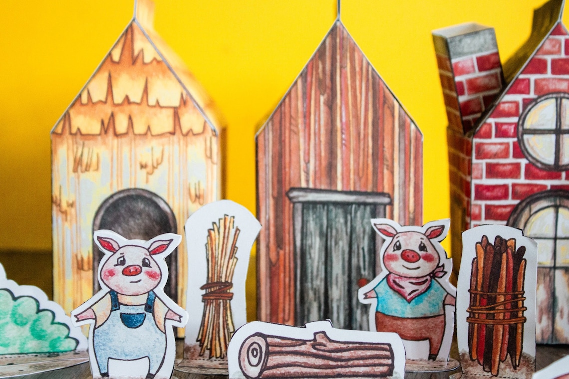 Printable 3 Little Pigs House Set | Instant Download | Storytelling ...
